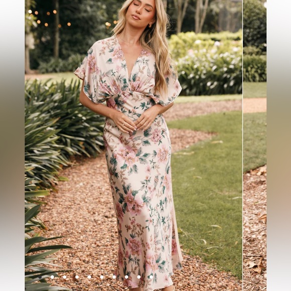 Petal & Pup | Dresses | Nwt Petal And Pup Satin Floral Ricki Maxi Dress ...